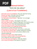 Cameroon National Anthem Lyrics in English | PDF | Art
