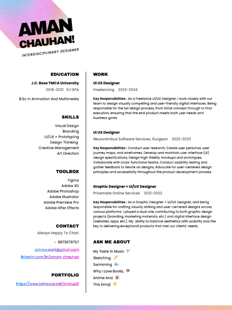 UI/UX Designer's CV Resume. | PDF | User Interface | Usability