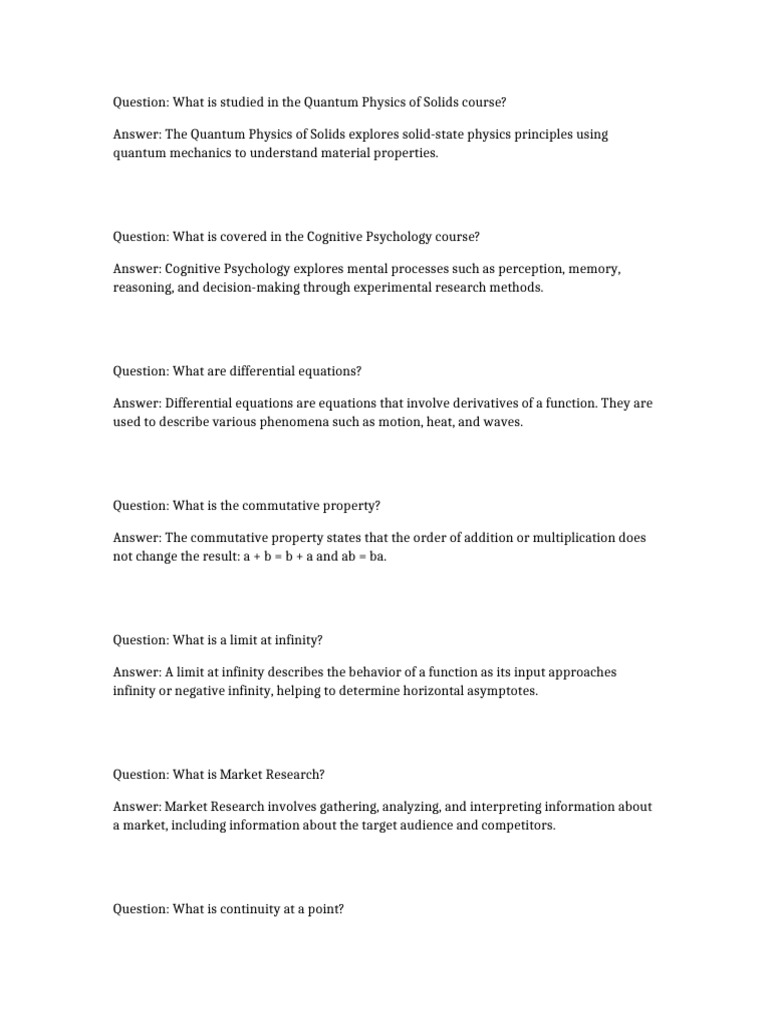 Overview of Quantum and Psychology Courses | PDF