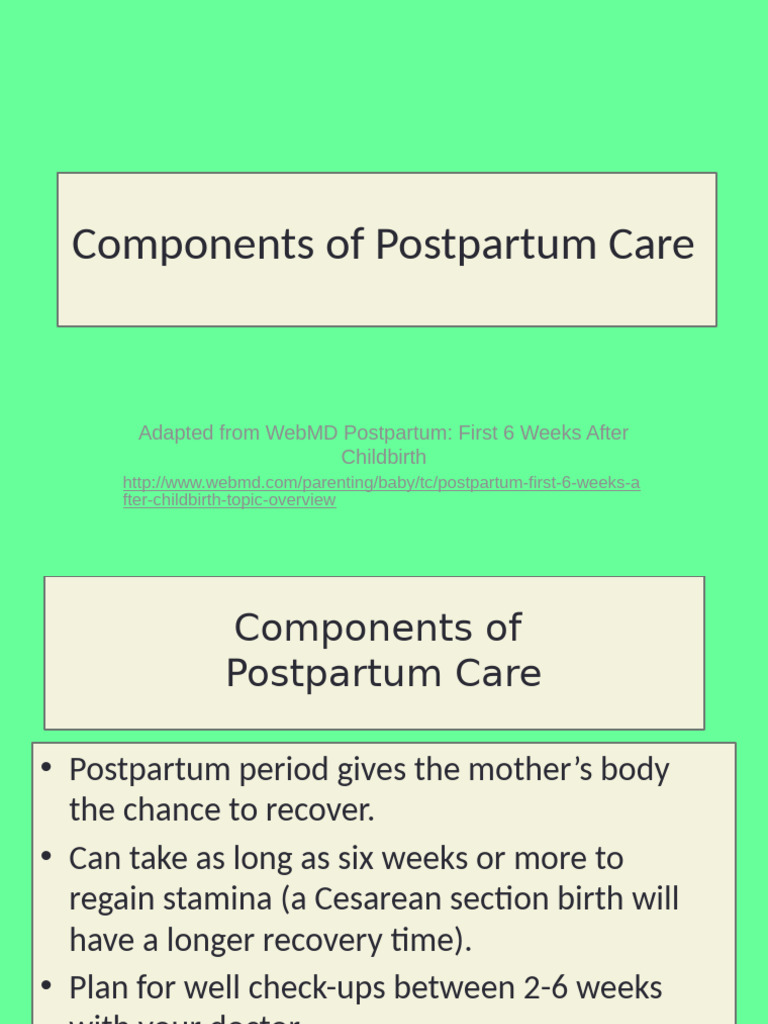 Components of Postpartum Care | PDF | Childbirth | Postpartum Period