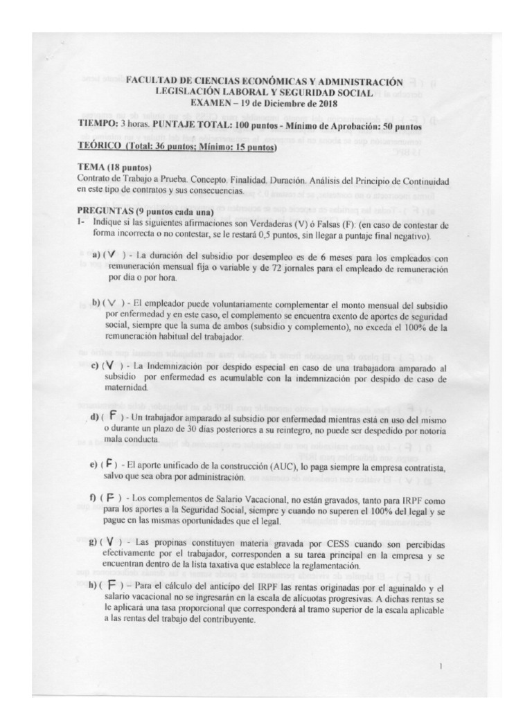 Prototipo Examen Diciembre 2018 | PDF