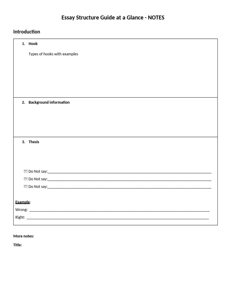 Essay Structure Guide and Example STUDENT NOTES | PDF | Social ...