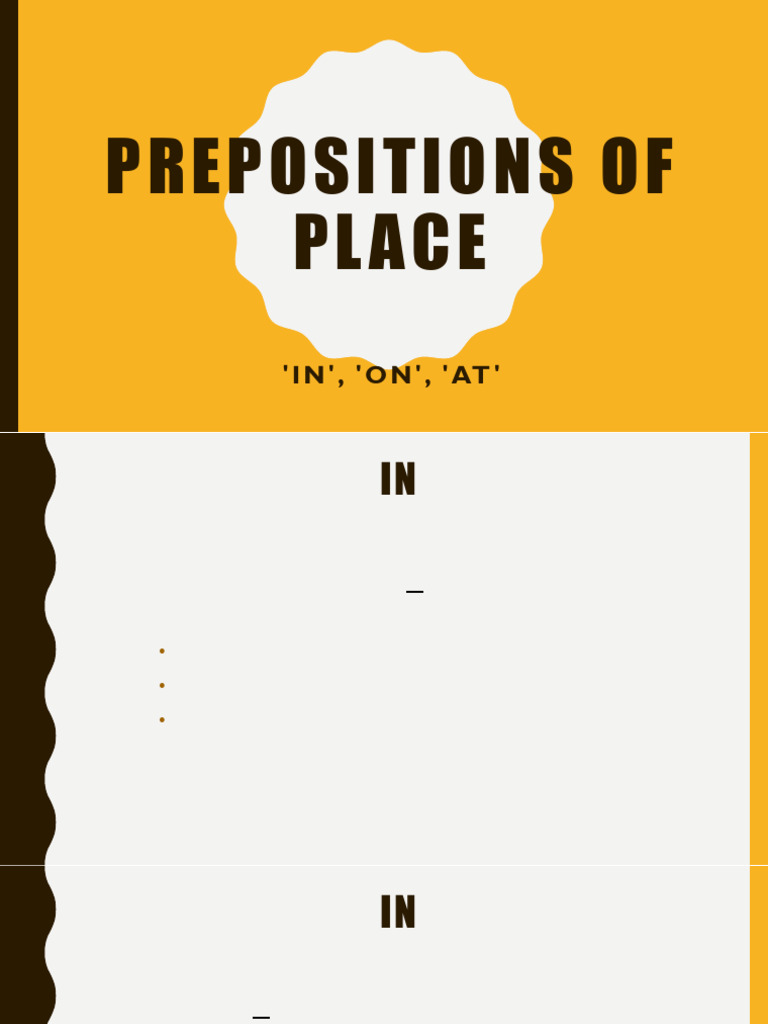 Prepositions of Place - Compressed | PDF | Languages | Foreign Language Studies