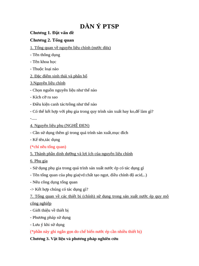 Dàn Ý PTSP | PDF