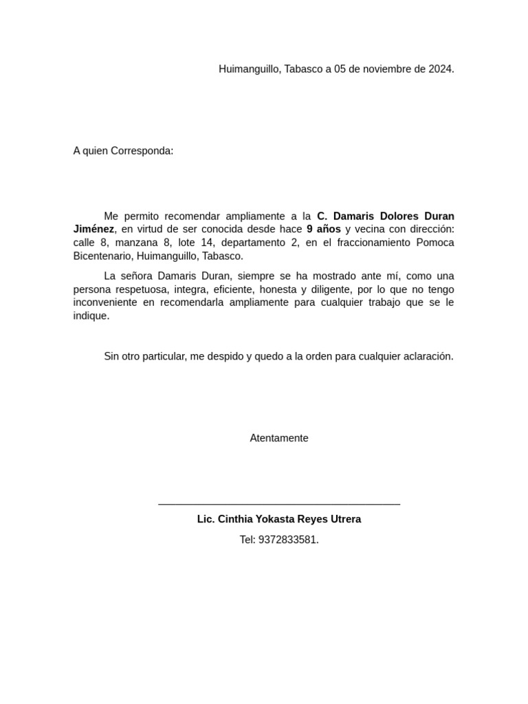Carta Reco | PDF