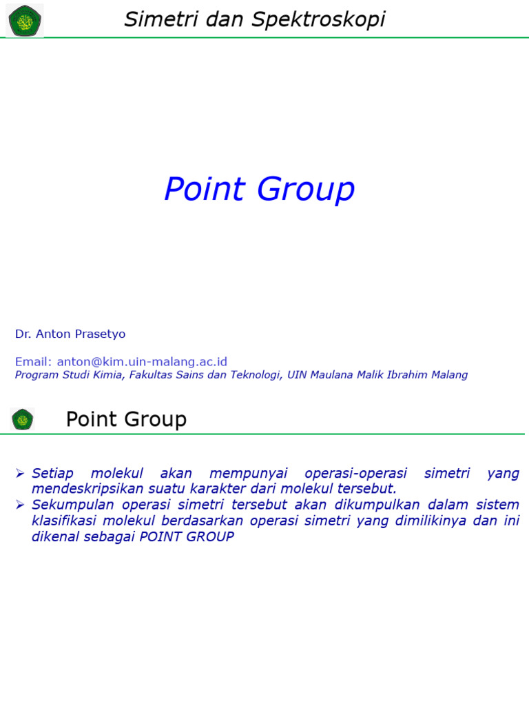 Point Group | PDF | Teaching Methods & Materials