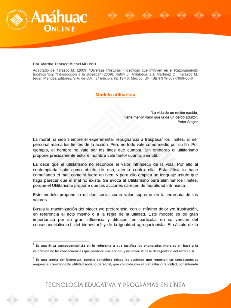 Modelo Utilitarista - PDF Modulo 4 | PDF | Utilitarismo | Placer