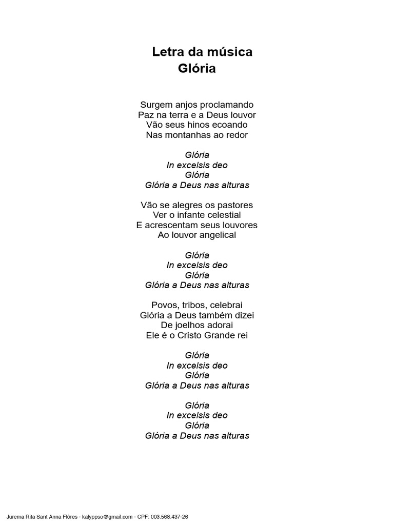 Glória - Letras - Documentos Google | PDF