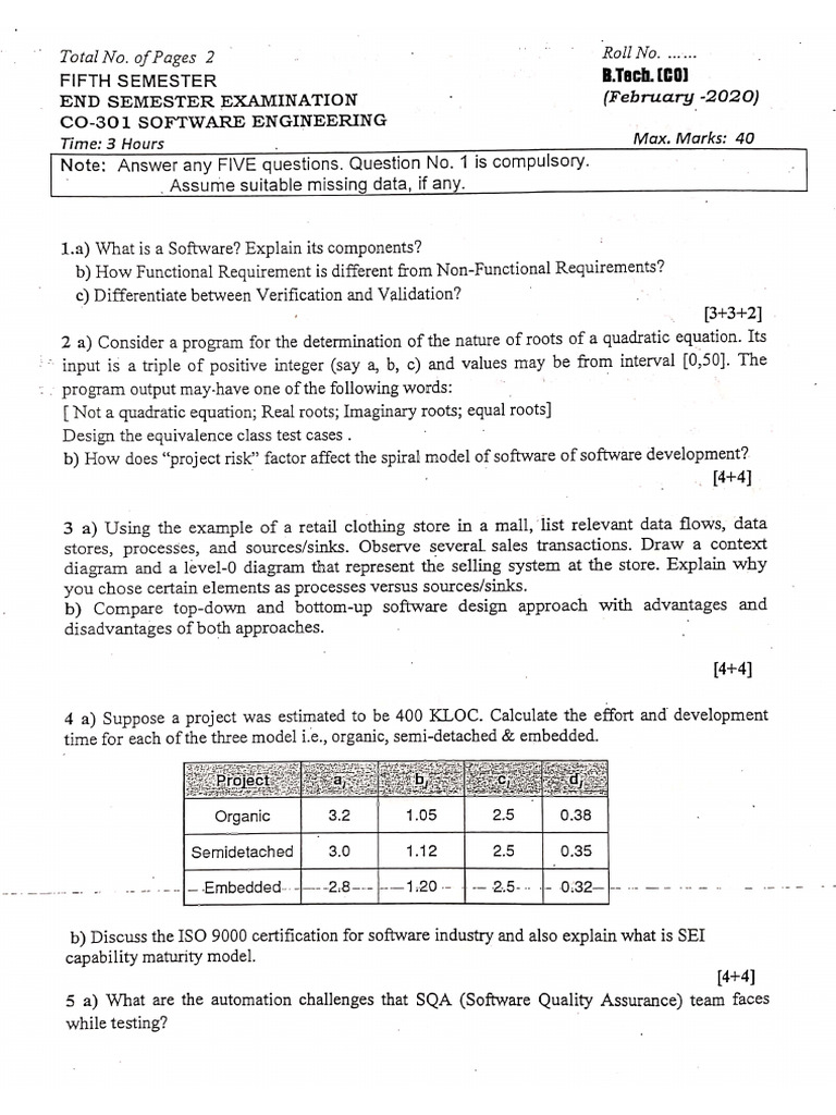 Co301 Se 2020 End Feb | PDF