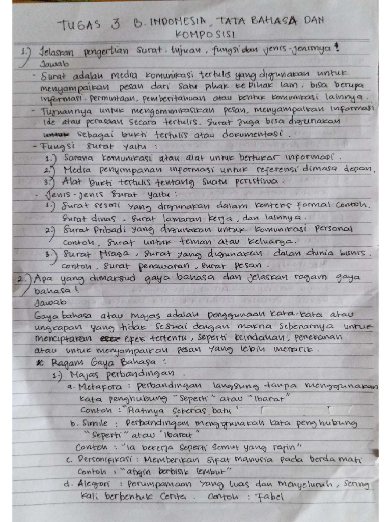Tugas 3 Dien Nur Elisa B. Indonesia Tata Bahasa | PDF