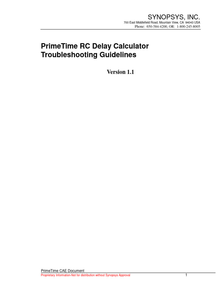 PrimeTime RC Delay Calculator Guide | PDF | Spice | Electricity
