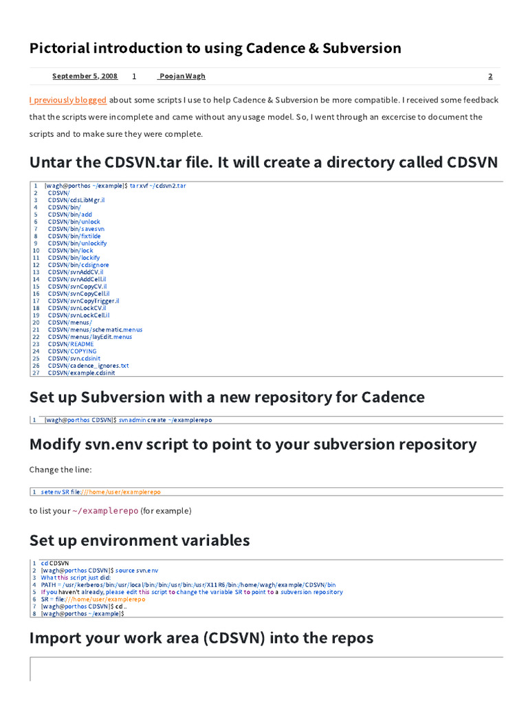 Pictorial Introduction To Using Cadence & Subversion - Circuit Design | PDF | System Software ...