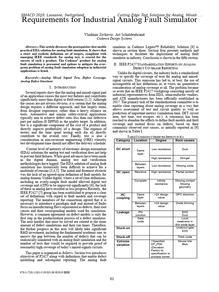 Requirements For Industrial Analog Faulf-Simulator | PDF | Electrical ...