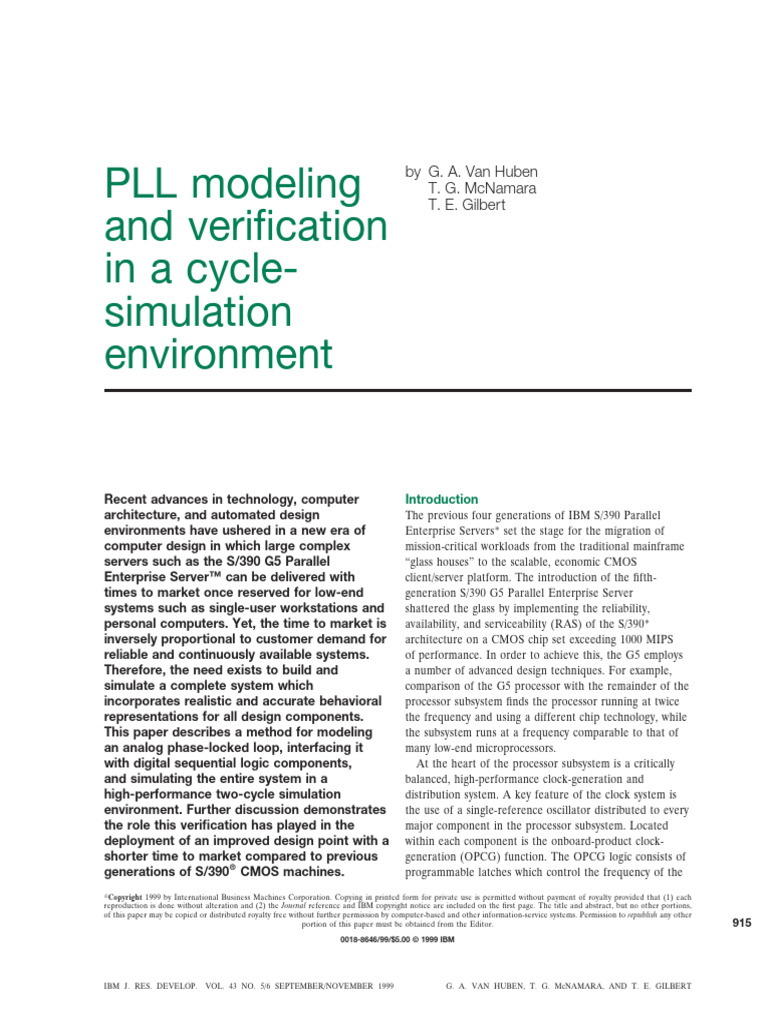 PLL Modeling | PDF | Vhdl | Central Processing Unit