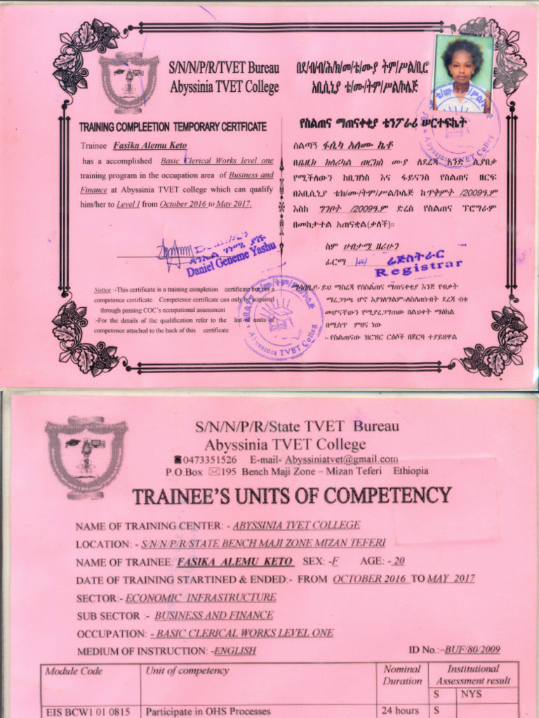 Fasika Alemu Scan0001document | PDF