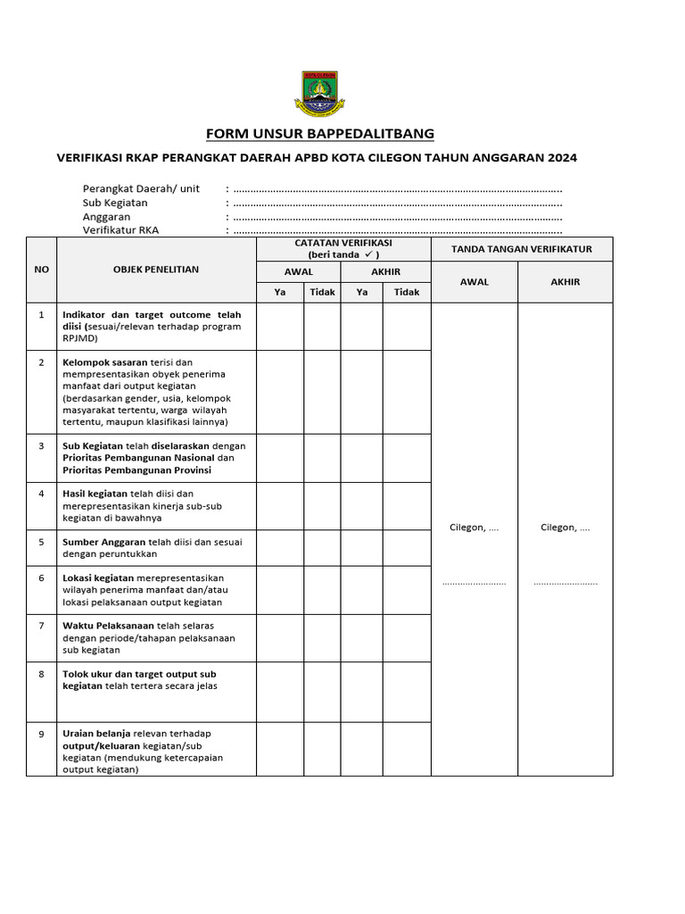 Form - Verifikasi | PDF | Pengelolaan Keuangan & Uang | Komputer