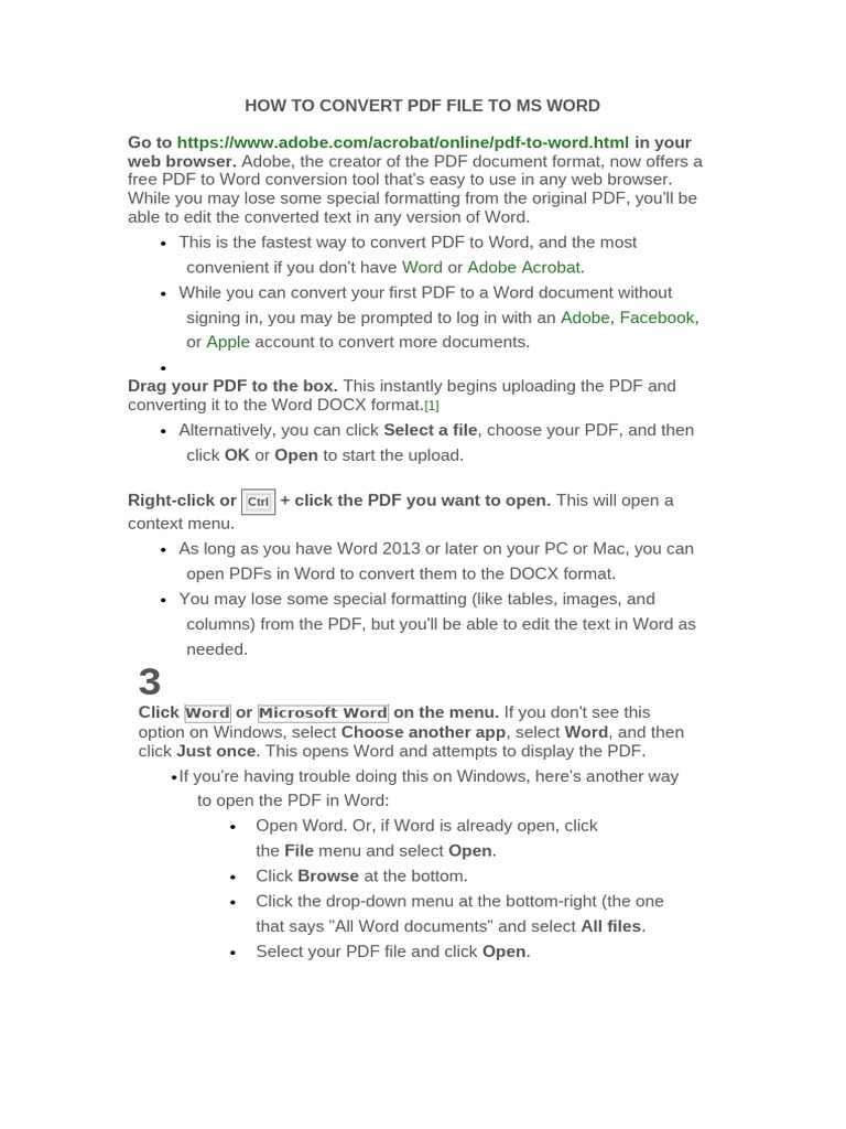 How To Convert PDF File To MS Word | PDF