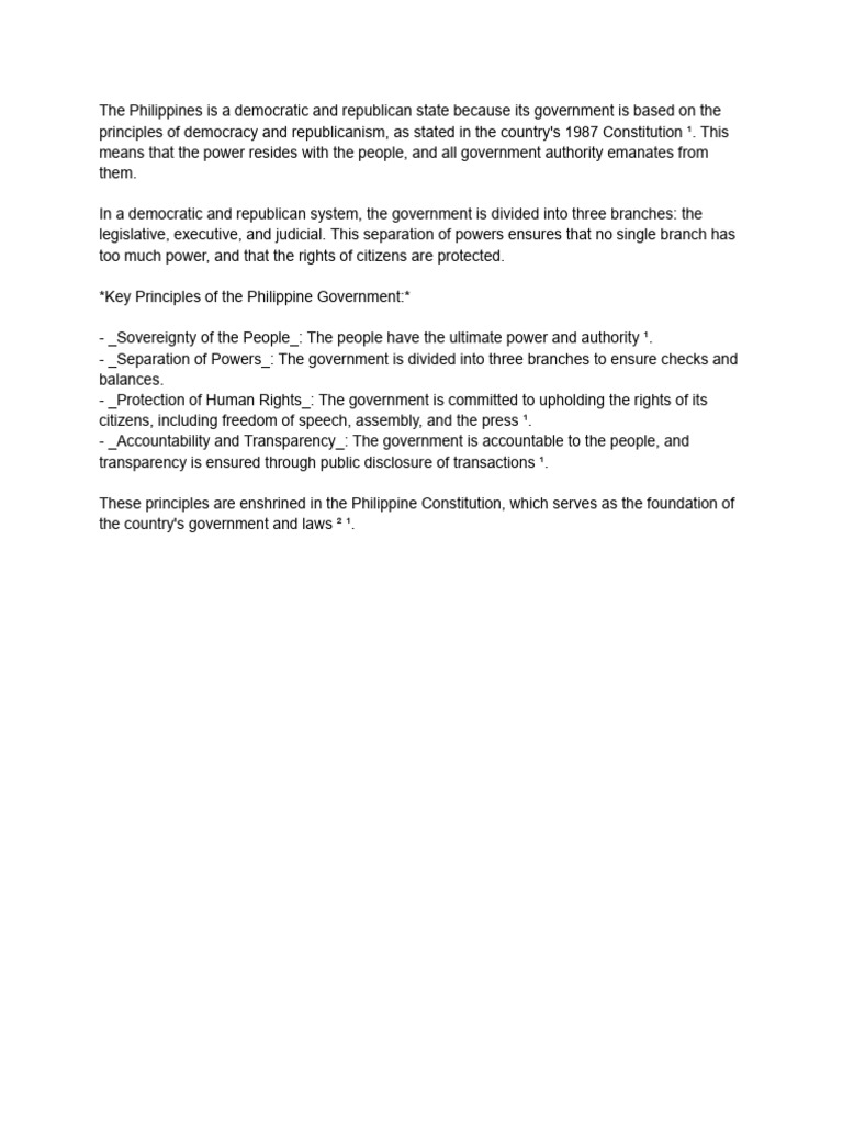 Philippines: A Democratic Republic Explained | PDF