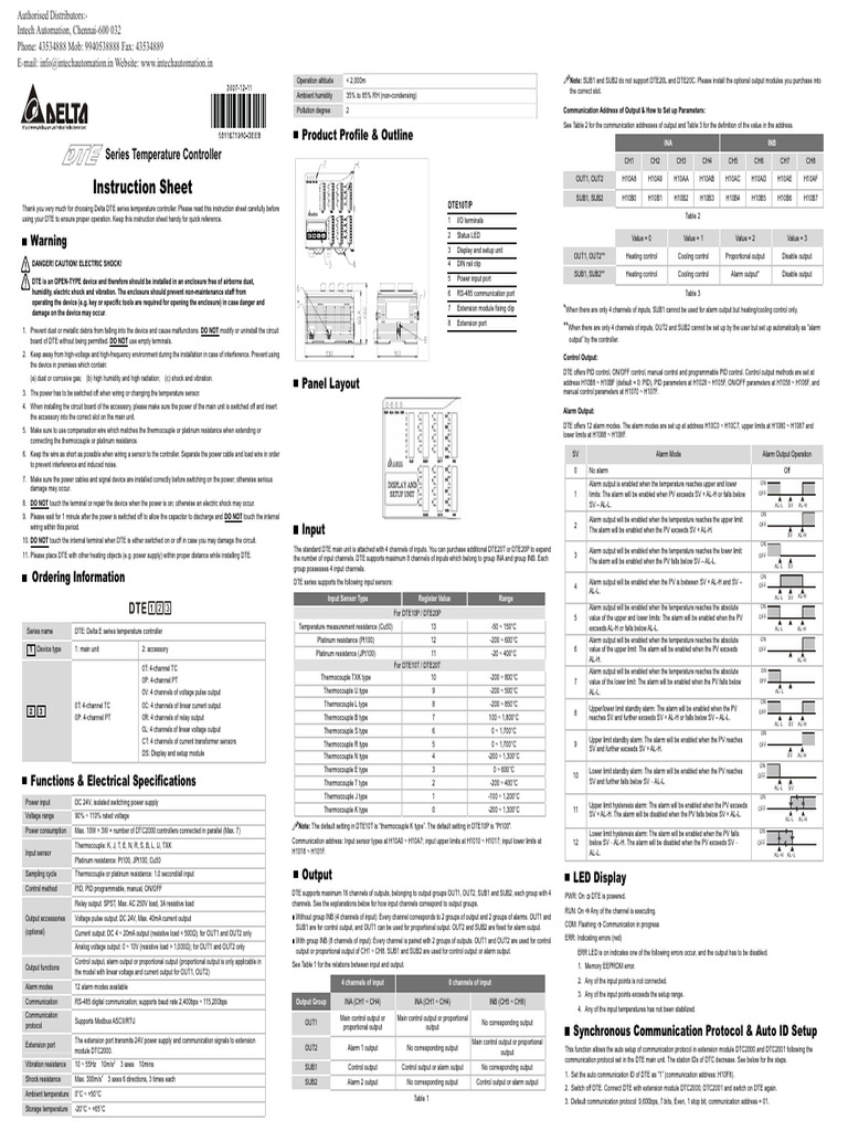 Instruction Sheet: Series Temperature Controller | PDF | Computer Data | Information And ...