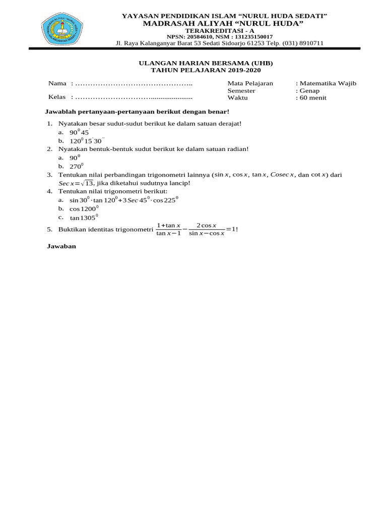 Uhb Mat Wajib 10 | PDF