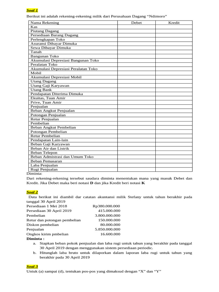 Soal Latihan Perusahaan Dagang | PDF