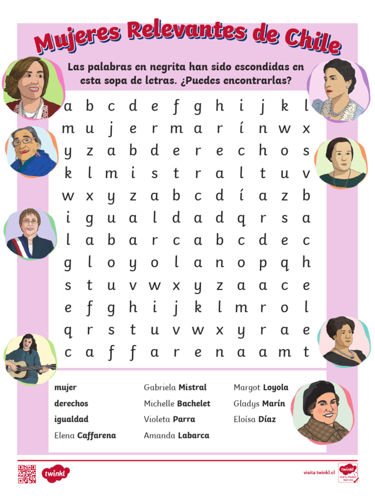 CL DF 1709641707 Sopa de Letras Mujeres Relevantes de Chile - Ver - 1 | PDF