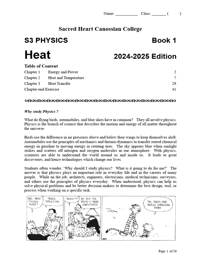 2425 - S3 - Physics - Notes Book 1 | PDF | Heat Capacity | Heat