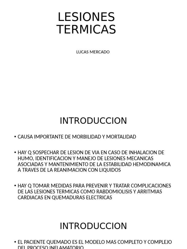 Manejo de Quemaduras y Lesiones Térmicas | PDF | Quemar | Enfermedades y trastornos