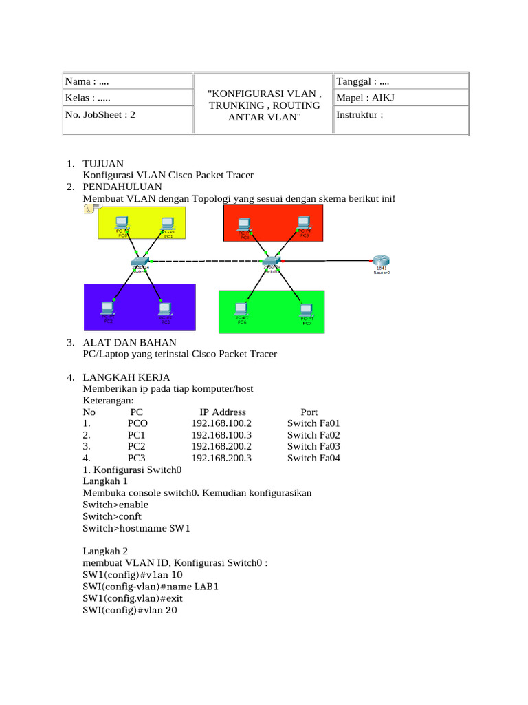 Jobsheet Vlan 2 | PDF | Home & Garden | Computers