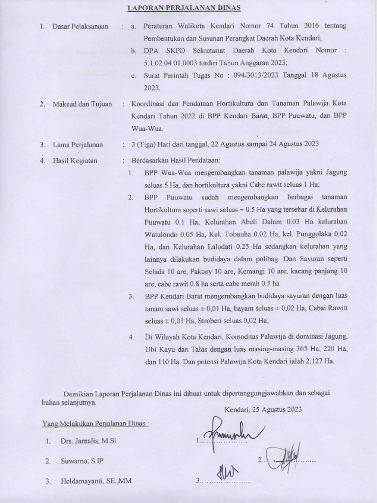 Laporan Pertanian Agustus | PDF