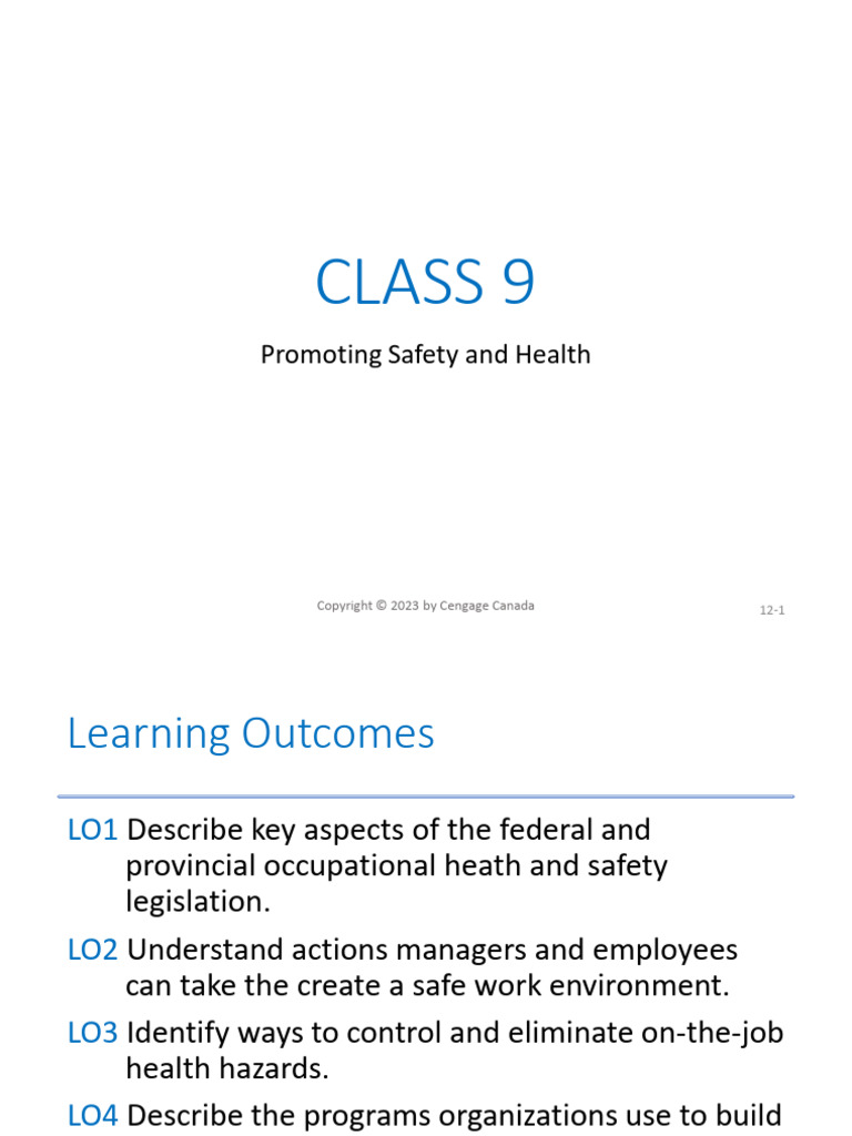 Class 9 Health and Safety HO | PDF | Occupational Safety And Health ...