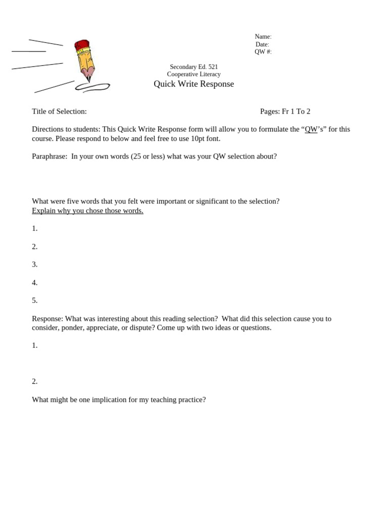 Quickwrite 2 | PDF | Career & Growth