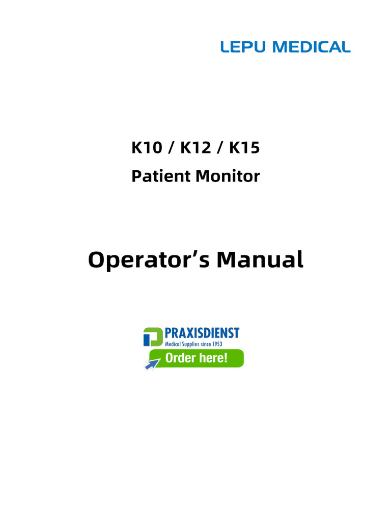 k12 Patient Monitor Lepu Medical User Manual | PDF | Artificial Cardiac ...