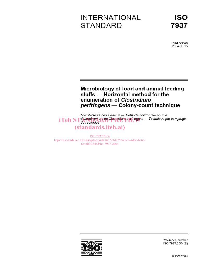 Iso 7937 2004 | PDF | International Organization For Standardization | Agar