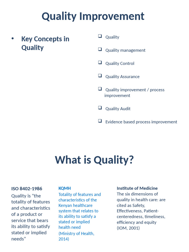 Quality Improvement Approaches, Models and Tools | PDF | Health Care ...