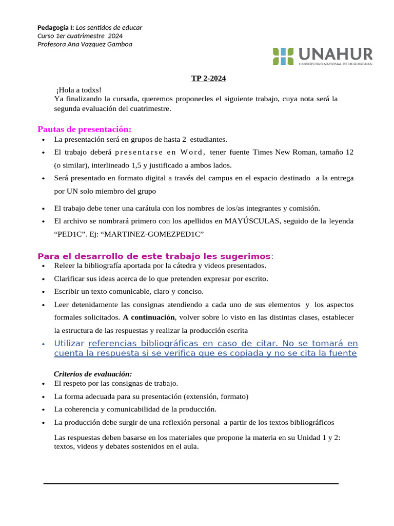 TP2 2024 | PDF | Comunicación humana