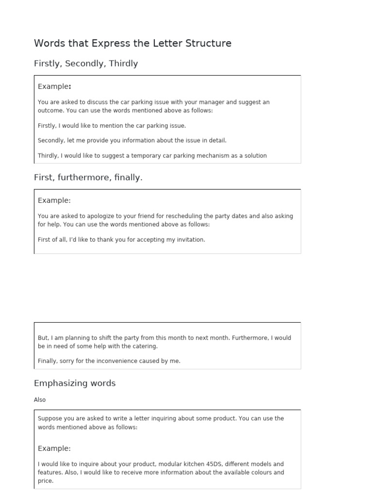 Words That Express The Letter Structure | PDF