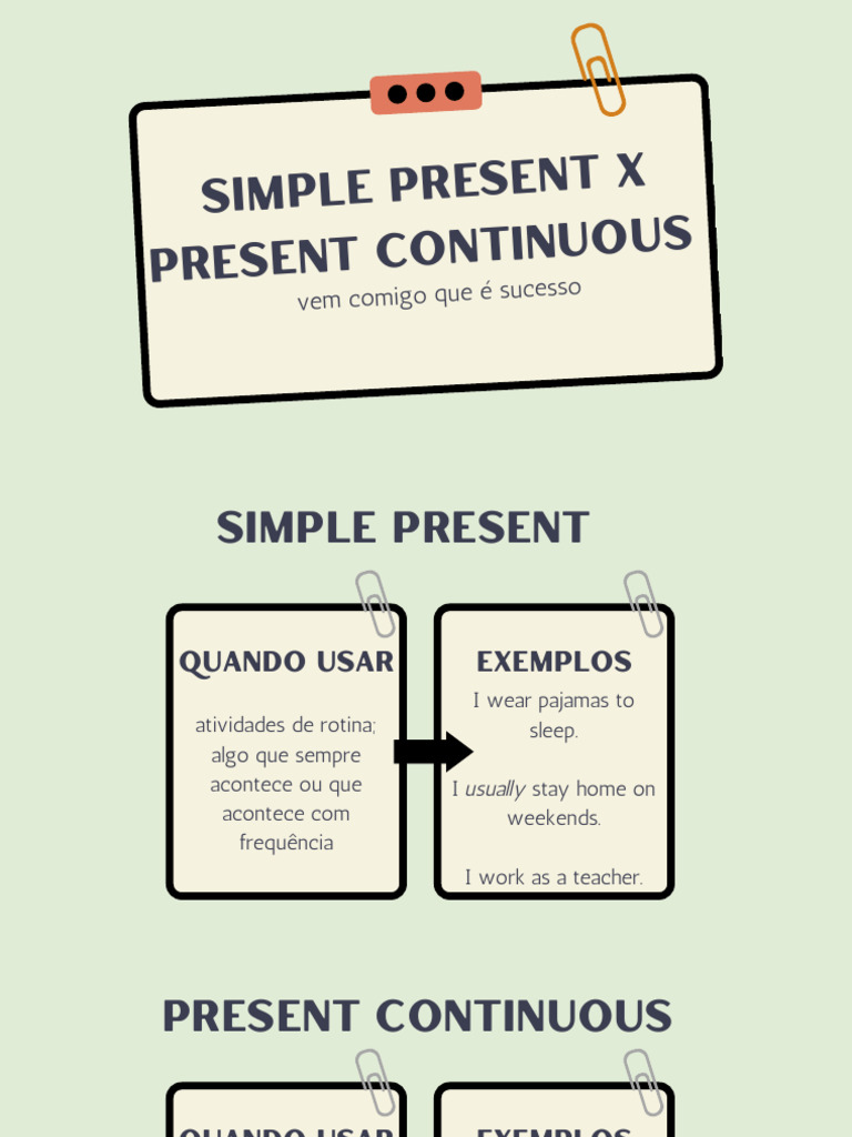 Slide Simple Present X Present Continuous | PDF