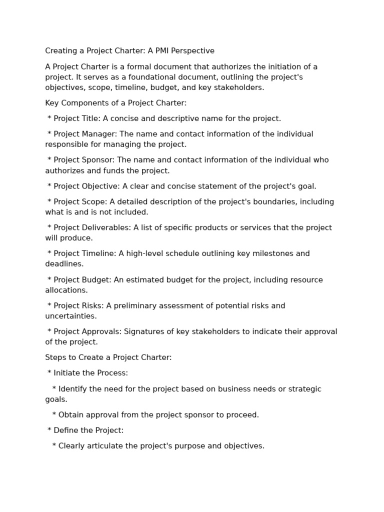 How to Create a Project Charter | PDF | Risk | Business