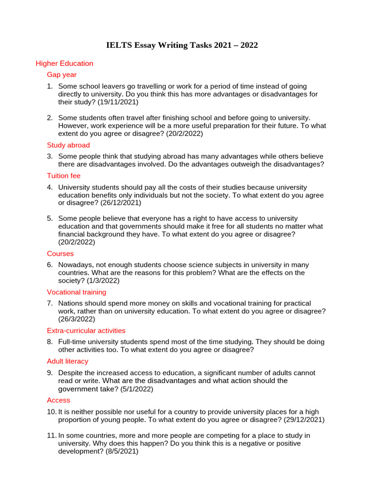 Essay Tasks 2021-2022 | PDF | Cost Of Living | Advertising