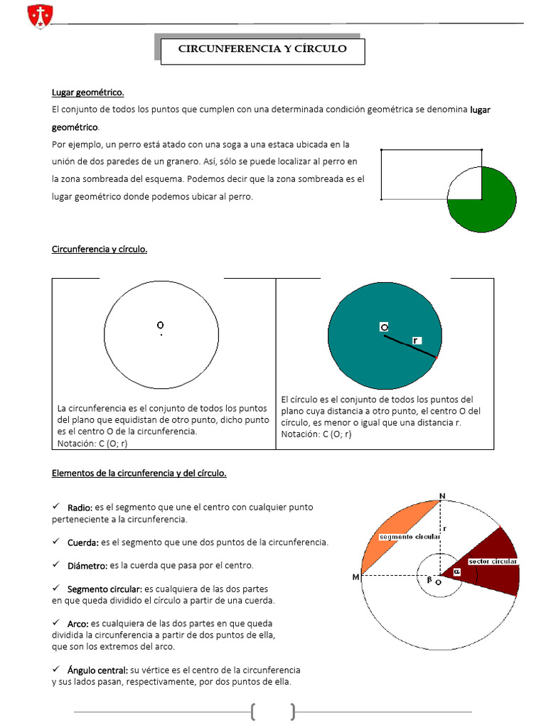Guia Poligonos Circulo y Circunferencia | PDF | Triángulo | Ángulo