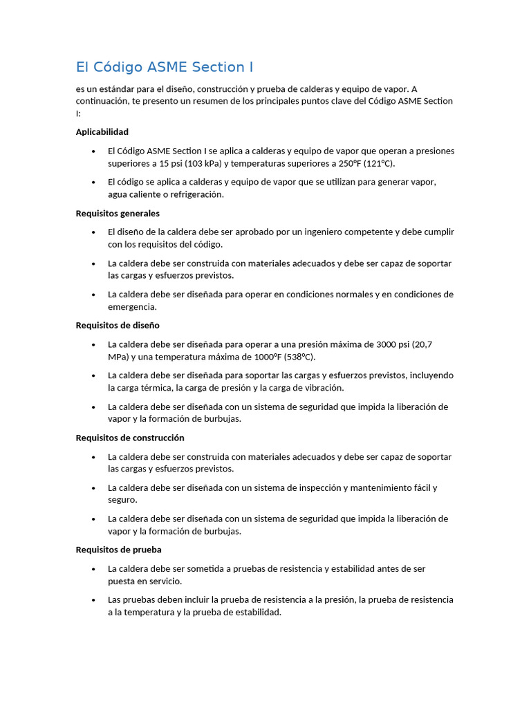 El Código ASME Section I | PDF | Vapor | Tubería (transporte de fluidos)
