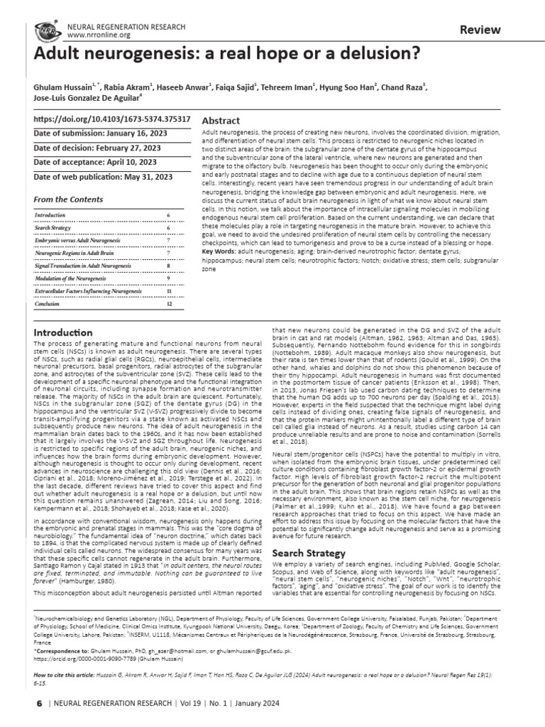 Adult Neurogenesis: Hope or Delusion? | PDF | Neurogenesis | Biology
