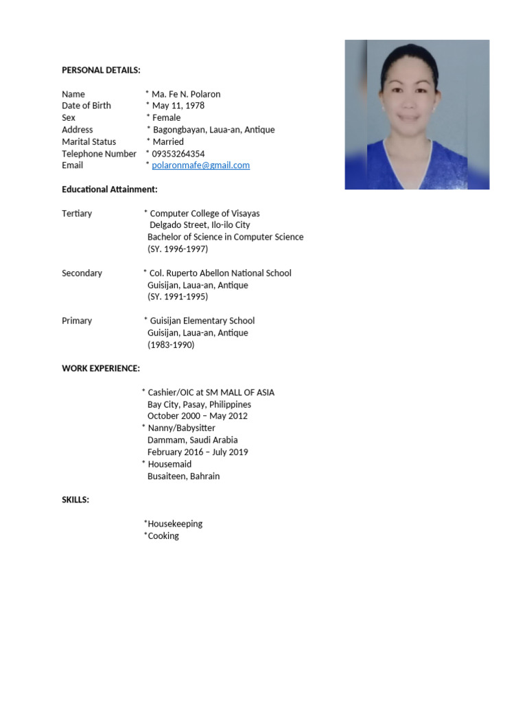 Personal Details | PDF