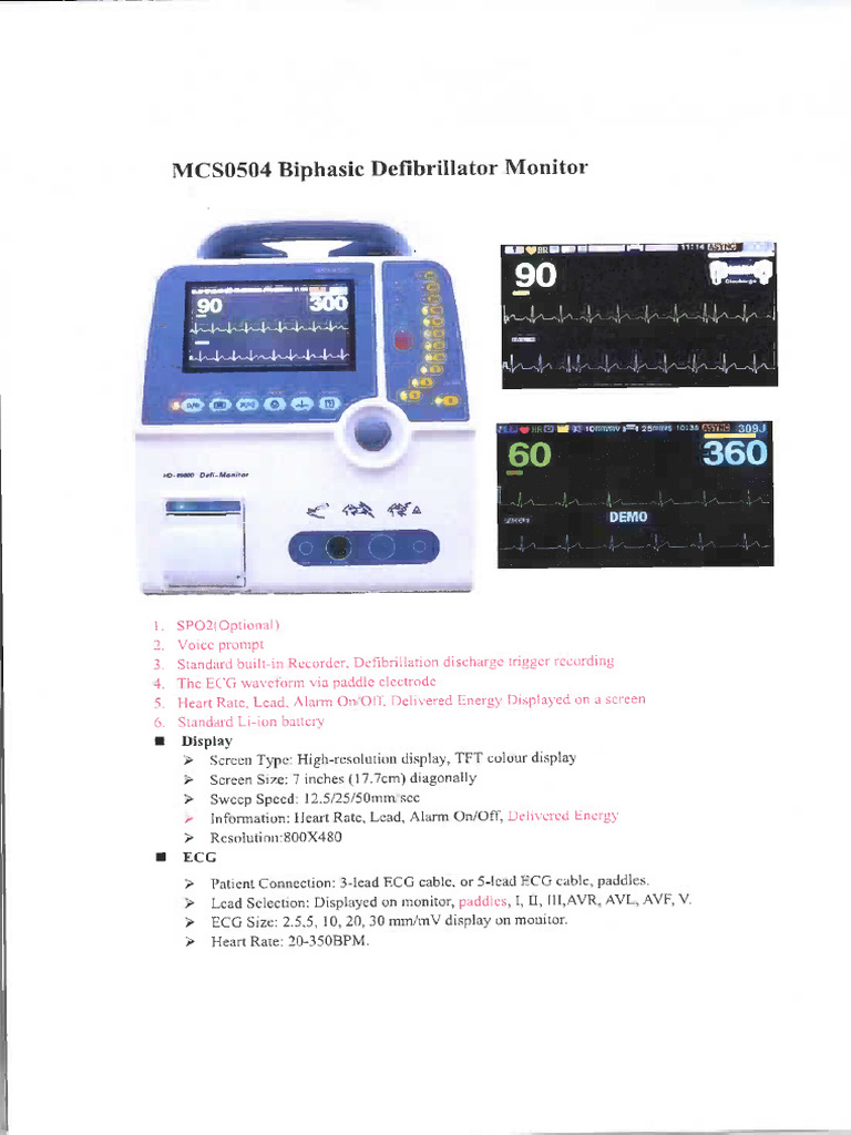 MCS0504 Biphasic Defib Scan | PDF