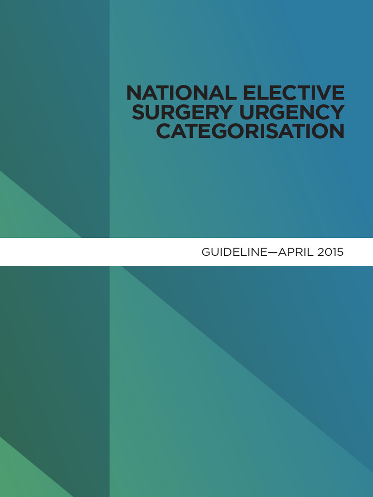 National Elective Surgery Categorisation | PDF | Plastic Surgery | Surgery
