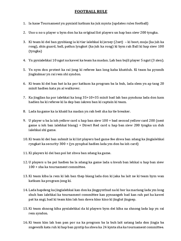Football Rule | PDF | Sports