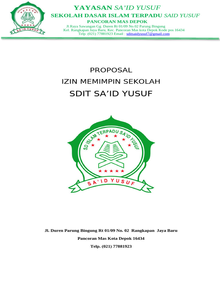 Proposal Izin Memimpin Kepsek 2021 | PDF | Karier & Perkembangan ...