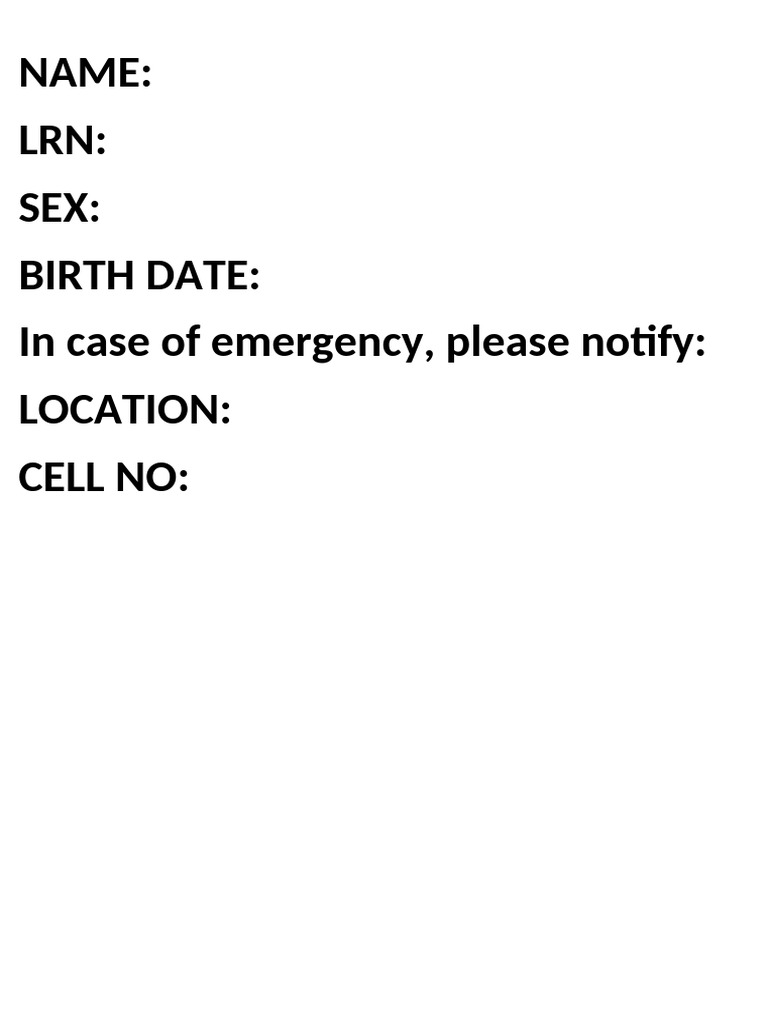 Fill Up Form For Id | PDF