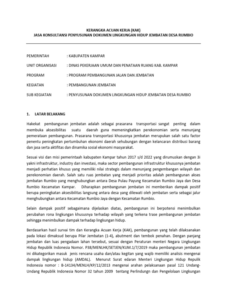 Kak Jembatan Rumbio 2020 | PDF | Griya & Taman | Sains & Matematika